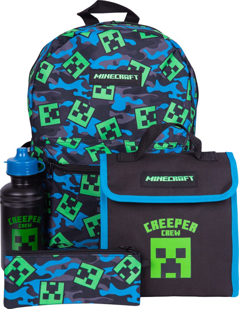 Minecraft Backpack 5 Piece Set