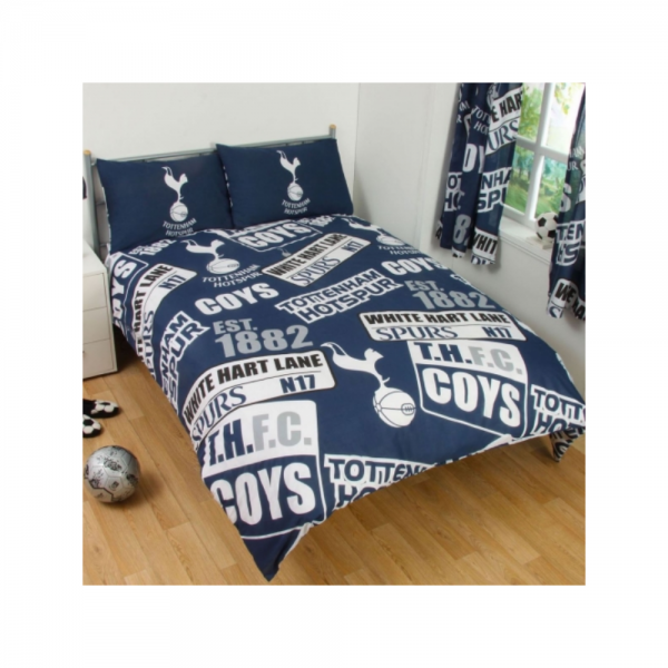 Tottenham Hotspur Reversible Double Duvet Cover and Pillow Case Bedding ...
