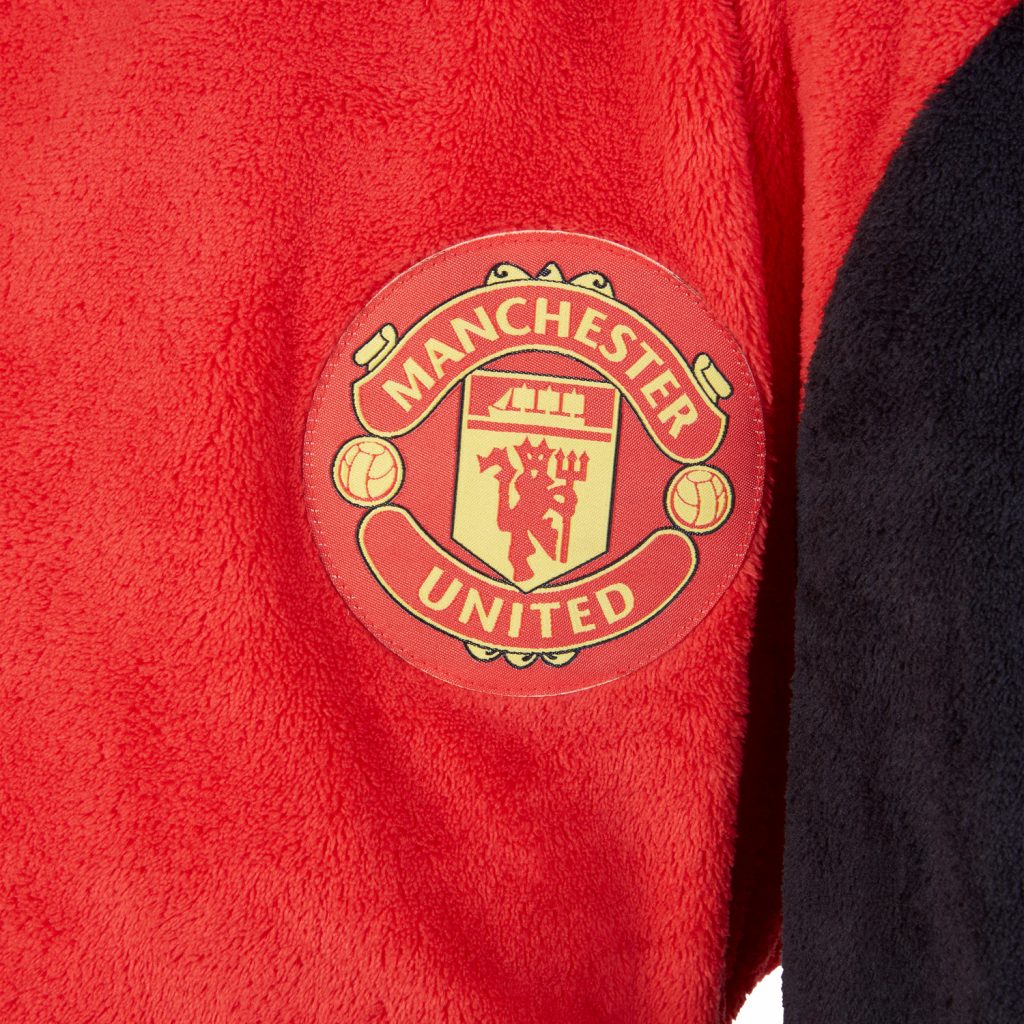 Manchester United F.C Mens Hooded Dressing Gown Night Robe - Characterville