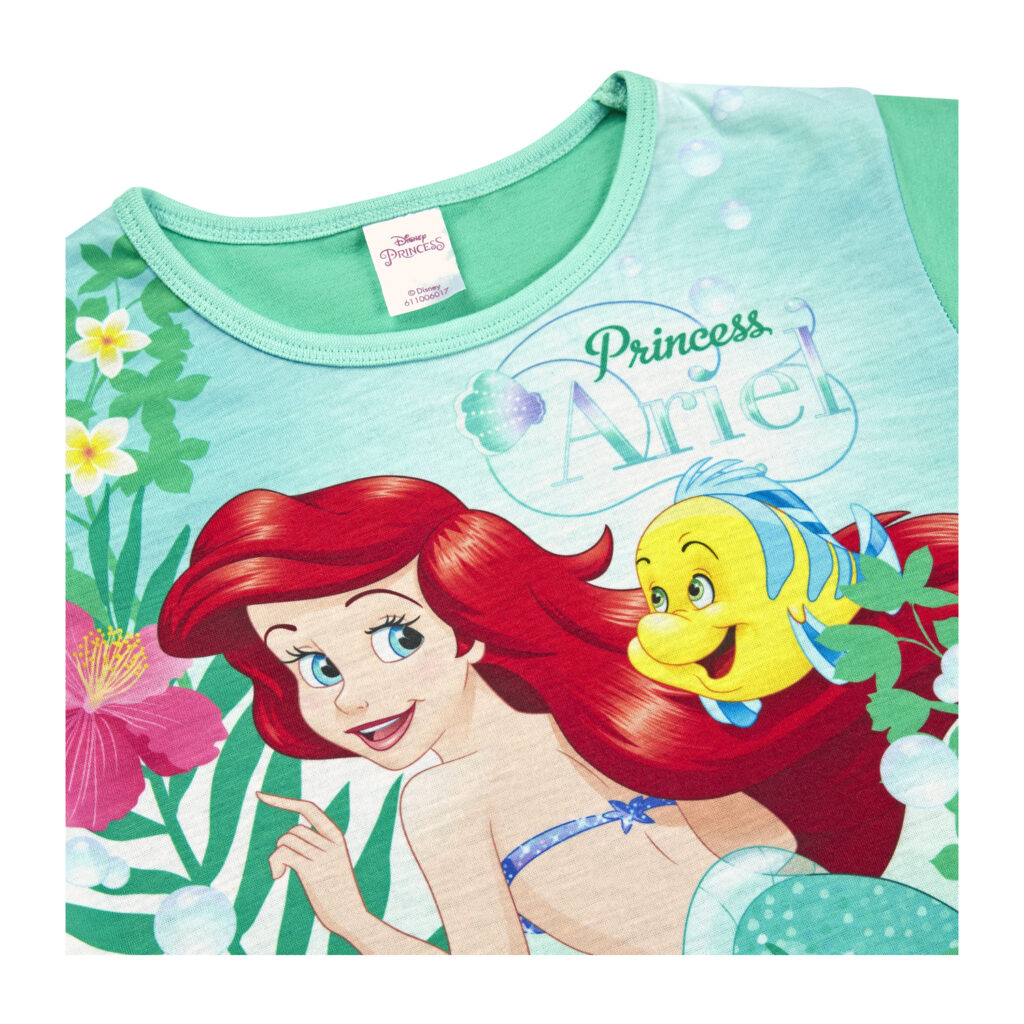 Official Girls Disney The Little Mermaid Short Summer Pyjamas Princess ...