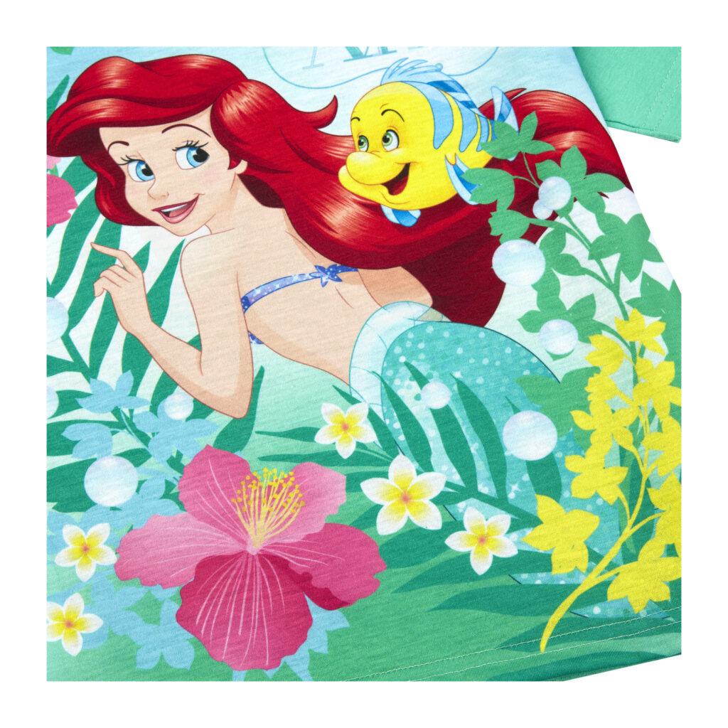 Official Girls Disney The Little Mermaid Short Summer Pyjamas Princess ...